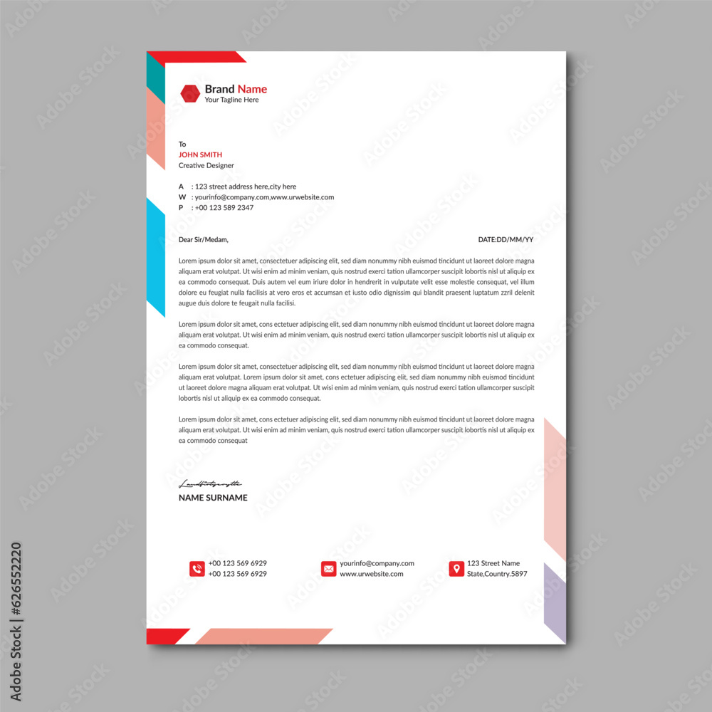 letterhead, print ready, business letterhead, creative letterhead ...