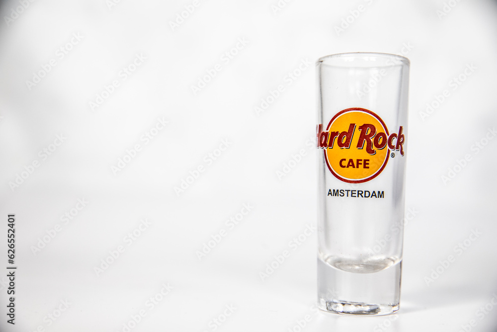 Hard Rock Cafe collection items shot glasses Amsterdam from different ...