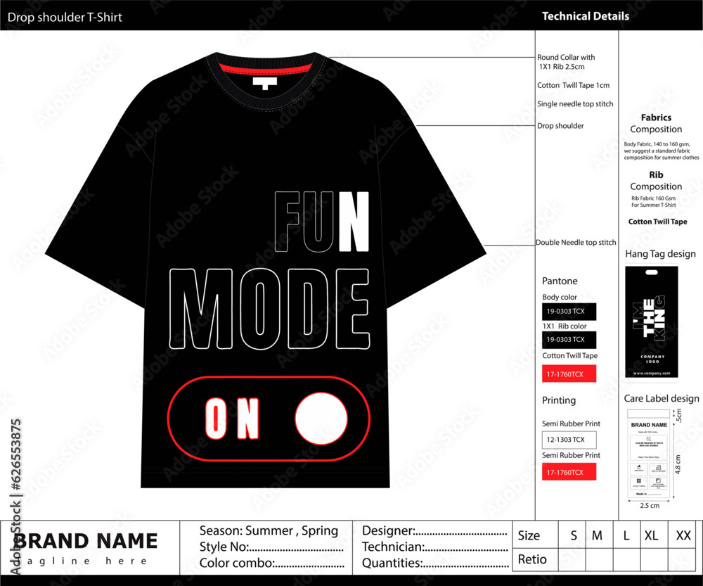 Trendy typography simple stylish drop shoulder T-shirt print design ...