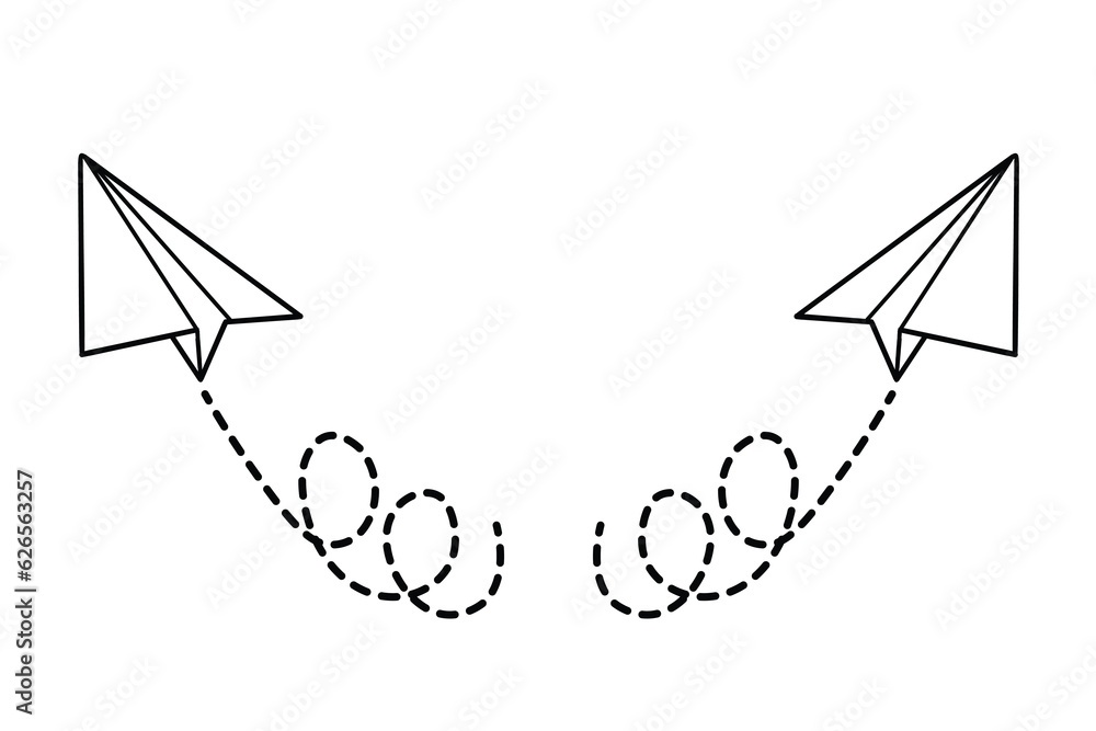 Two Paper planes vector banner template isolated on white background ...