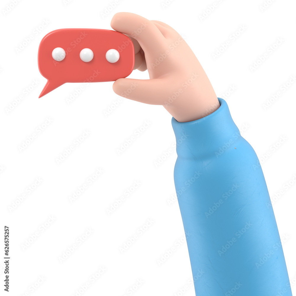 Transparent Backgrounds Mock-up.3d hand holding chat bubble icon ...