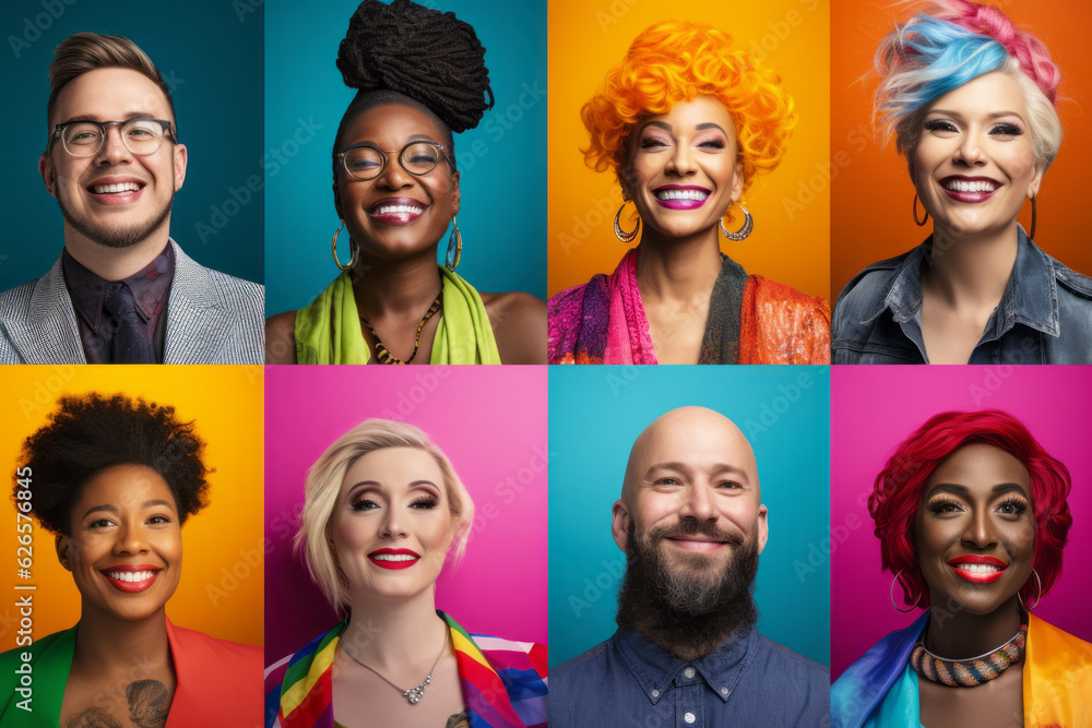 A collage of diverse faces representing the LGBTQ community , diversity ...