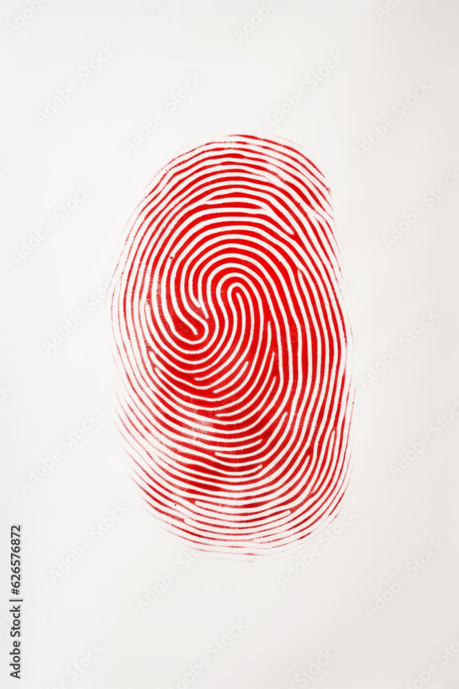 Red Black large fingerprint stamp on white paper Stock Illustration ...