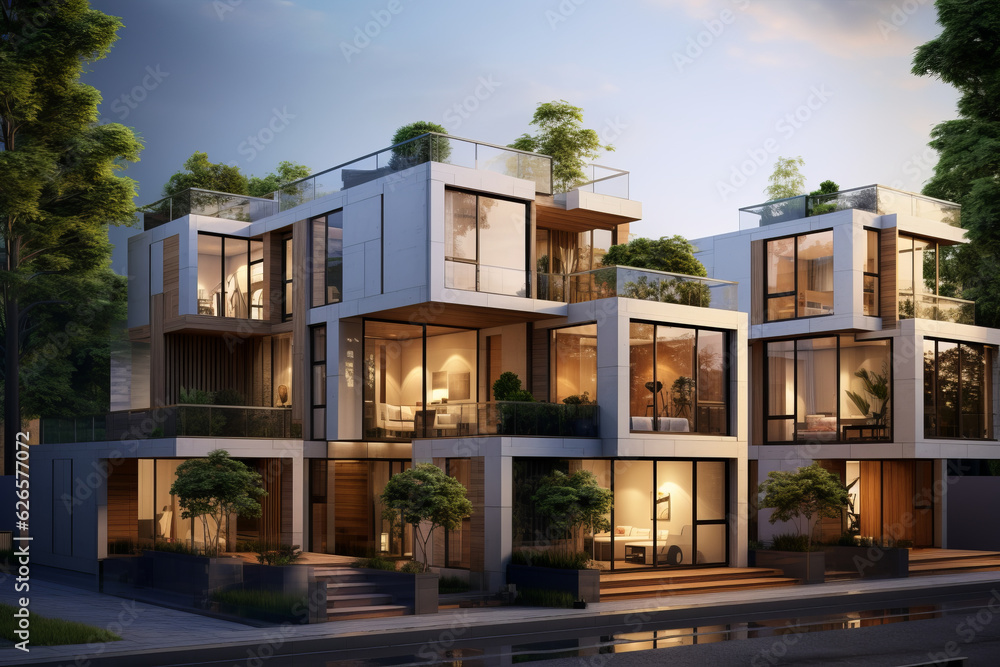 Foto de Modern urban townhouse, representing the contemporary ...