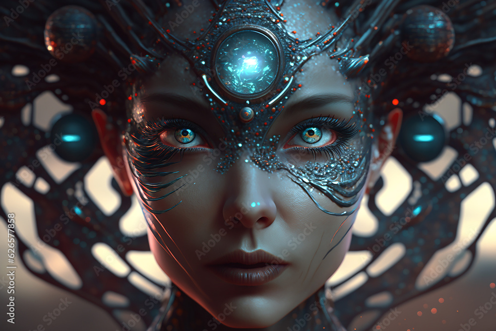 Detailed eye closeup and Rudra eye, fantasy futuristic fairytale face ...