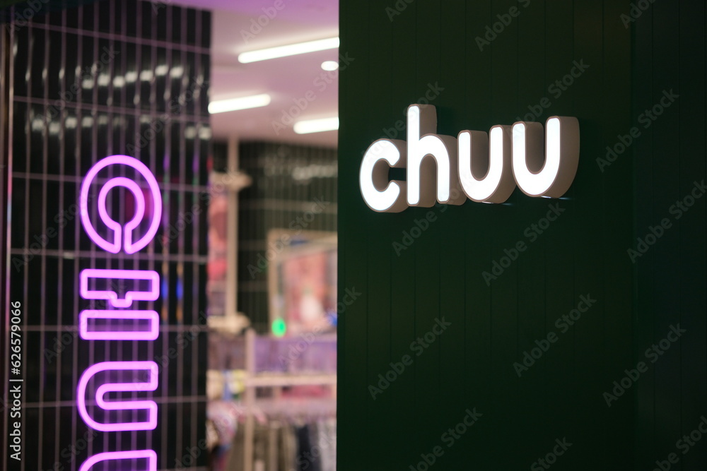 Shanghai,China-July 22nd 2023: close up chuu store brand logo. Korean ...