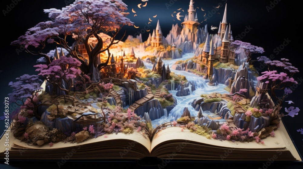 Generative AI fantasy surrealism book, fantasy children book, book with ...