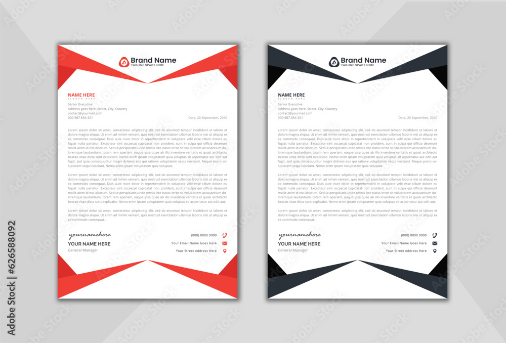 Professional business letterhead design. corporate office. Vector ...