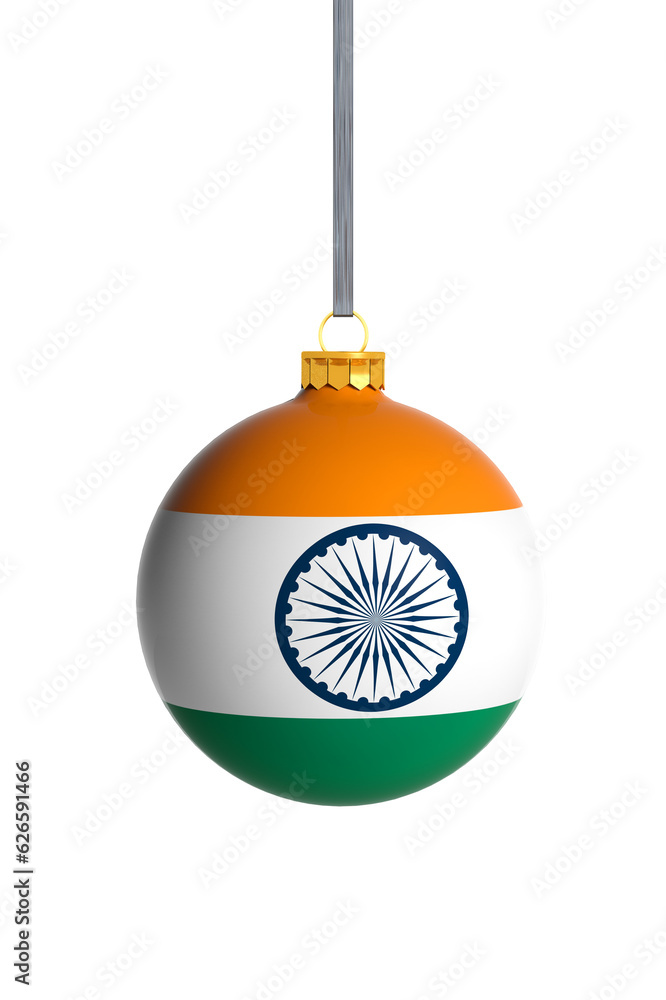 India flag Christmas ball isolated on transparent background, PNG Stock ...
