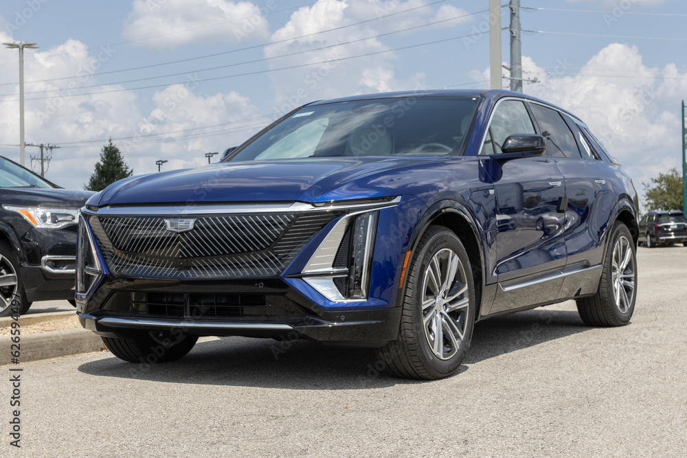 Cadillac LYRIQ EV Electric Vehicle display at a dealership. Cadillac ...