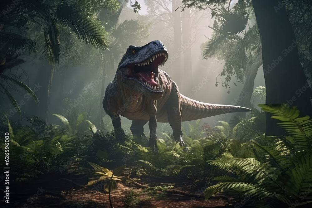 Extremely detailed and realistic illustration of dinosaur, t rex ...