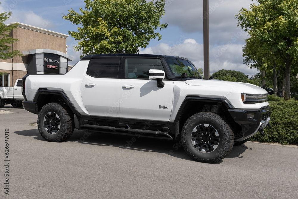 GMC Hummer EV Electric Vehicle Pickup Truck display. GMC offers the ...
