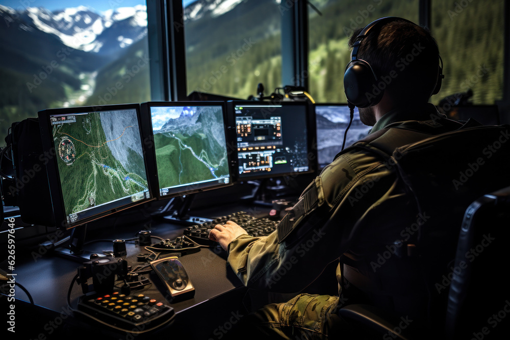 military drone operations are controlled from a computer generative ai ...