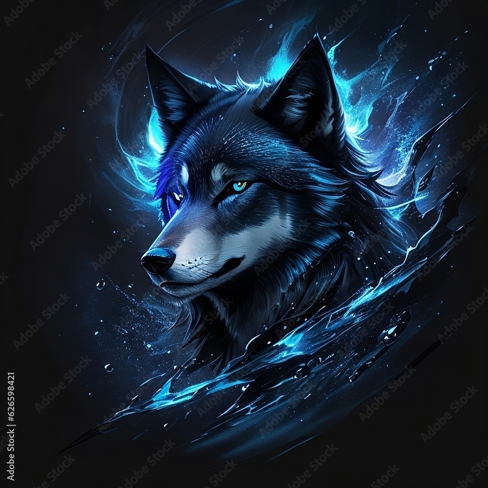 Dark blue wolf logo Stock Photo | Adobe Stock