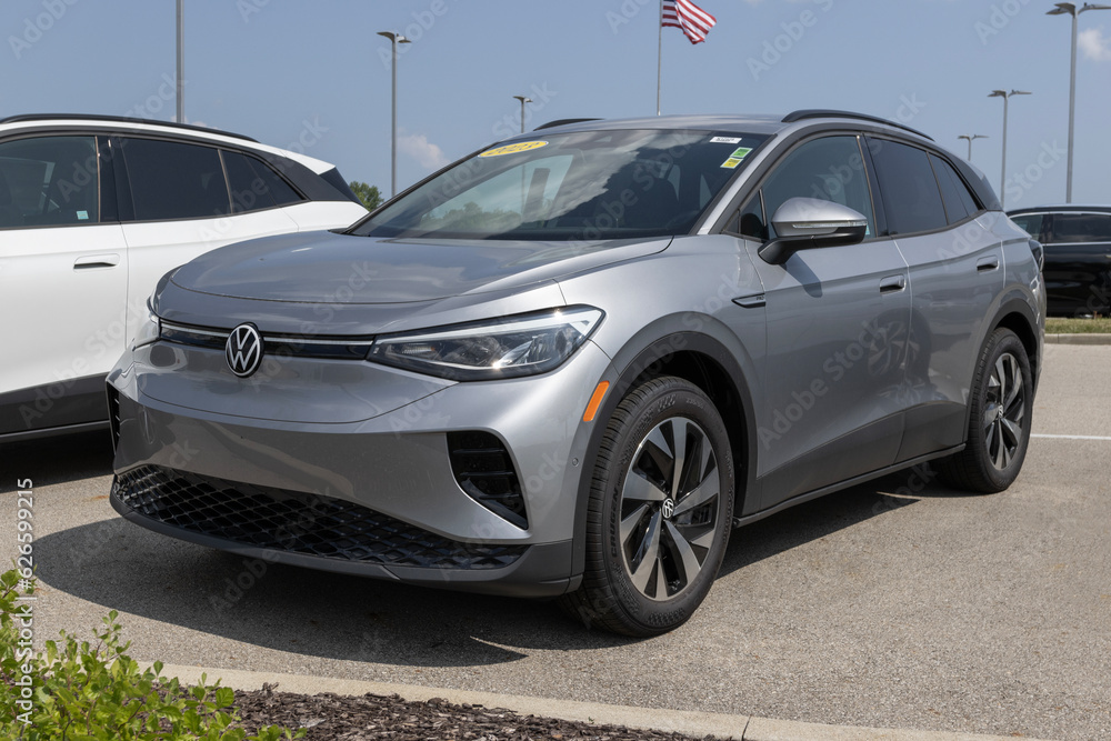 Volkswagen ID.4 SUV Electric Vehicle EV display at a dealer. Volkswagen ...