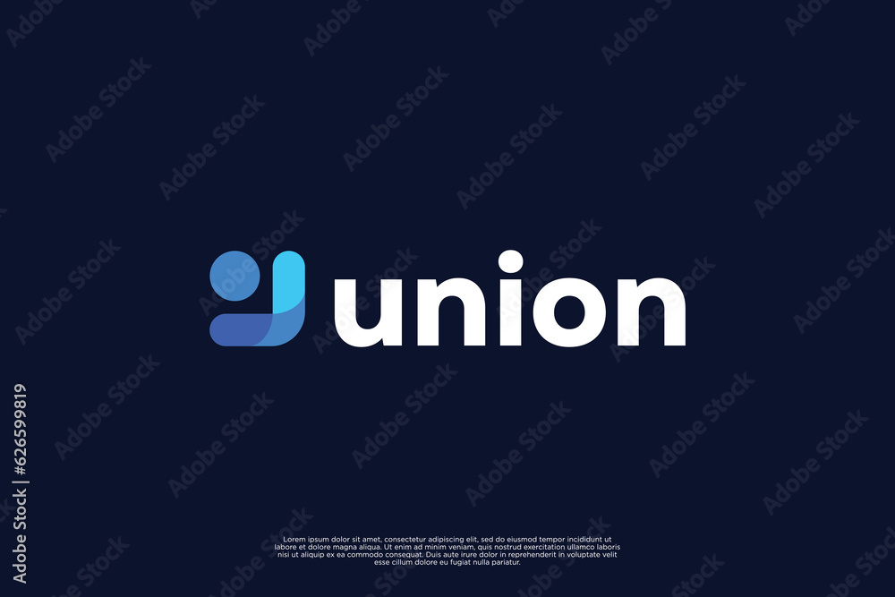 Vetor de union logo design. teamwork connection symbol. community logo ...