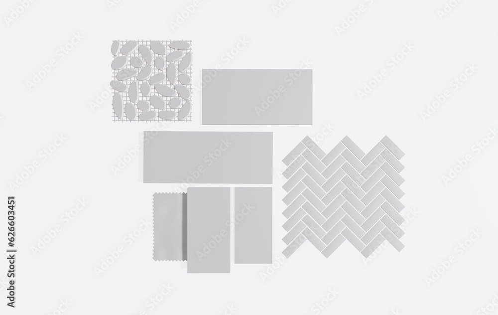architecture mood board template, building material samples Stock Photo ...
