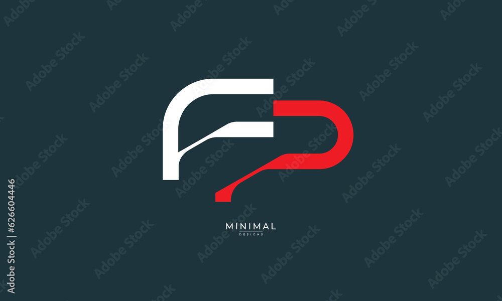 Alphabet letter icon logo FP Stock Vector | Adobe Stock