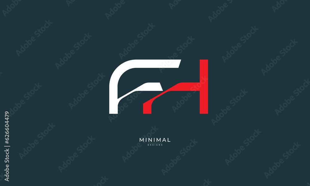 Alphabet letter icon logo FH Stock Vector | Adobe Stock