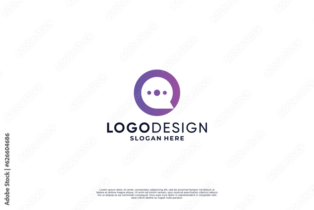 Communication logo design. Chat bubble dialogue and discussion logo ...