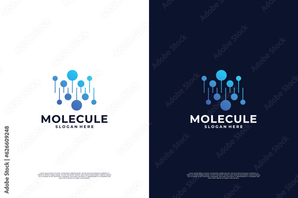 Abstract molecule connection logo design. Nanotechnology logo for ...