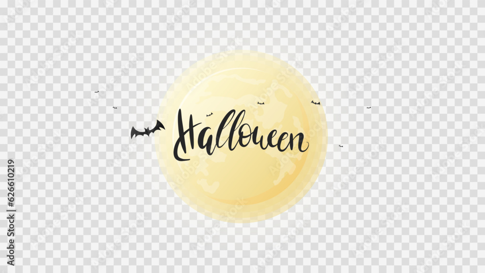 Happy Halloween with big moon background in Halloween day on ...