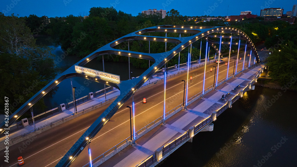Dr. Martin Luther King Jr. Memorial Bridge at night leading into ...