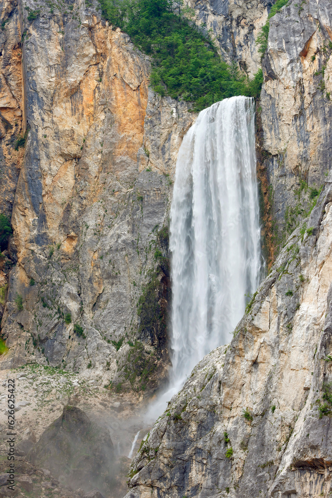 Waterfall Boka in Triglav National Park, Slovenia, Bovec, Europe Stock ...