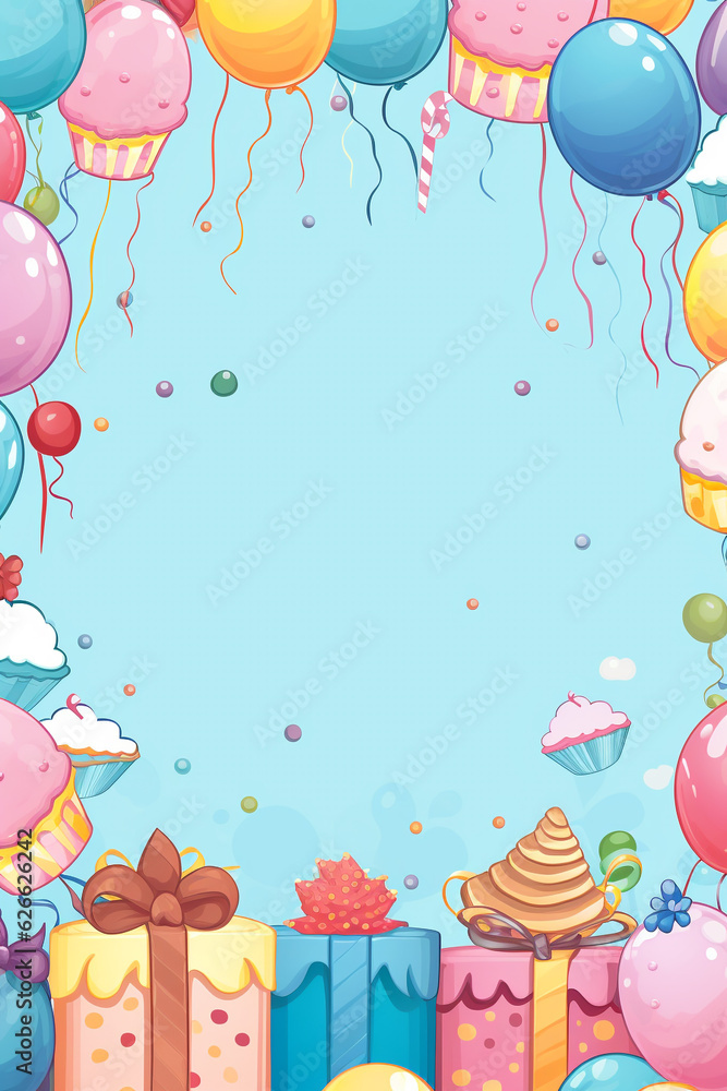 Inviting playfulness into your project Fun birthday border design with ...