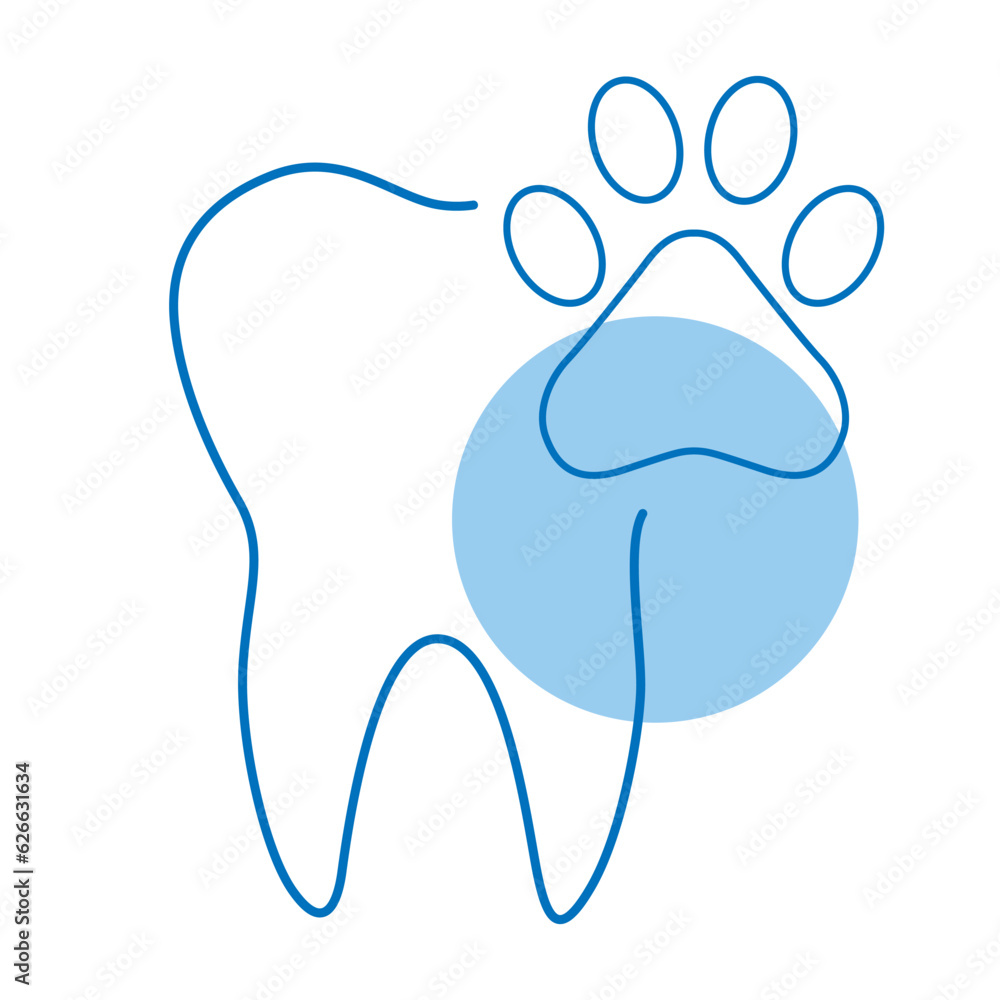 Pet Tooth icon stroke line. Dental veterinary symbol dog and cat. Pet ...