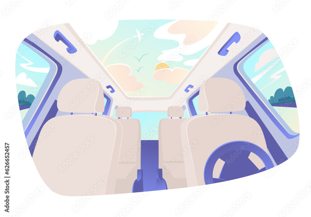 Car interior, cars inside. Empty car interior. Elements of interior ...