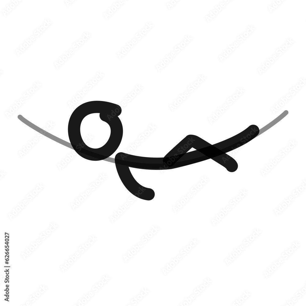 stick figure relaxing in a hammock, simple line art doodle Stock Vector ...