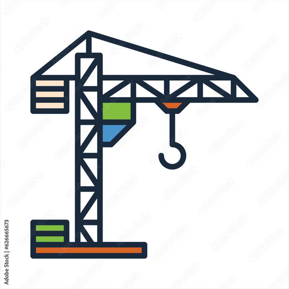 tower crane civil engineer color icon vector. tower crane civil ...