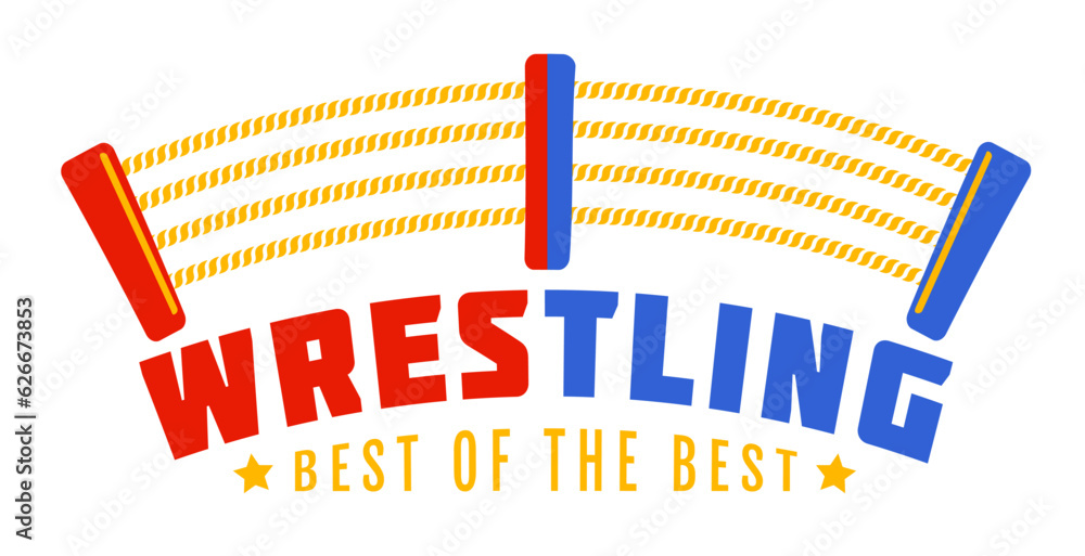 Vector vintage logo for a wrestling with ring. Stock Vector | Adobe Stock