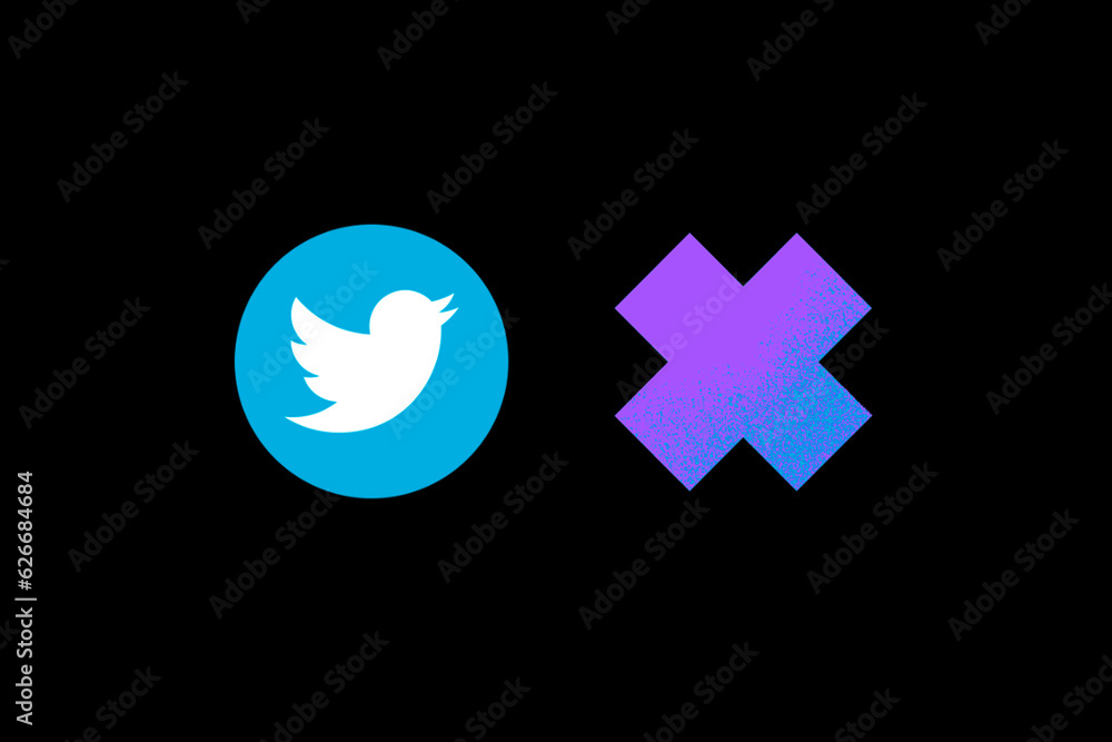 X, the new Twitter. Twitter logo and mystery app X. Twitter may be ...