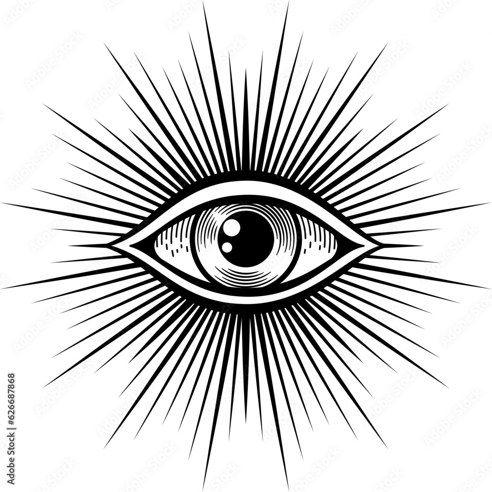 Mystical eye esoteric religion symbol, providence mystic tattoo design ...