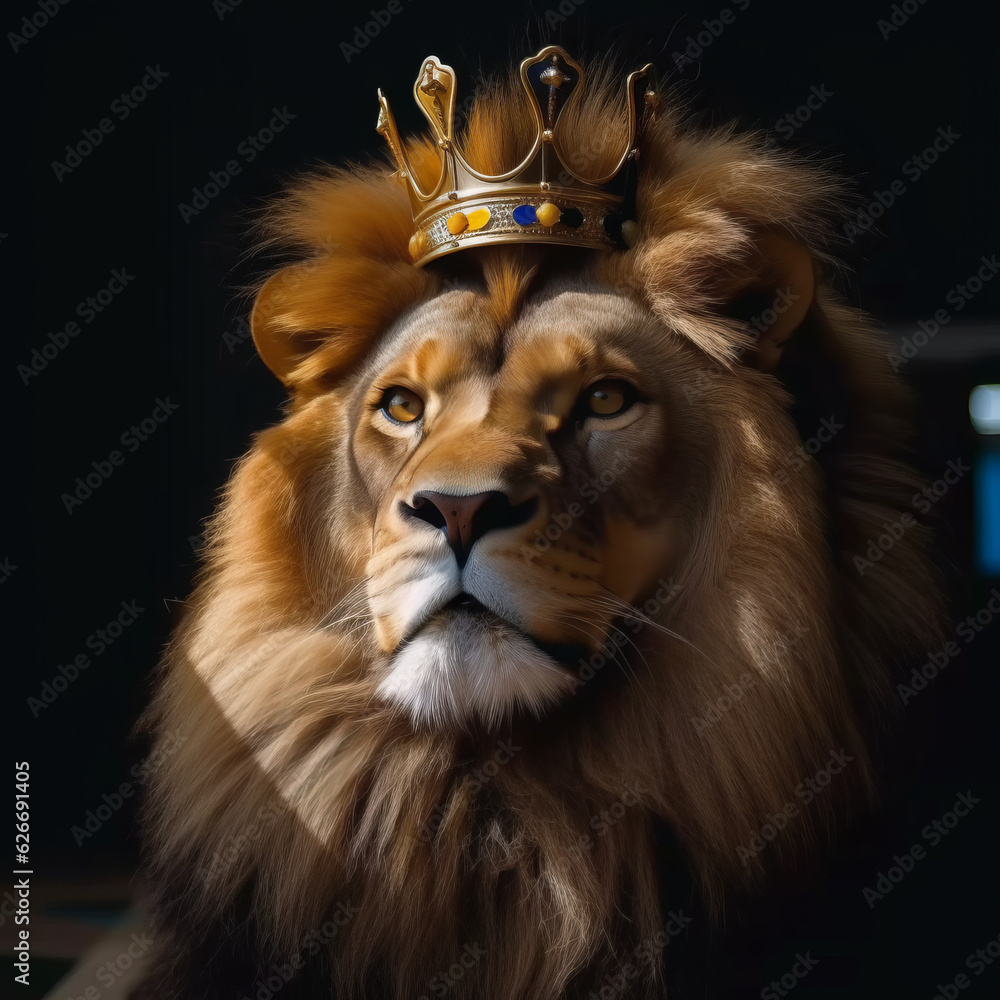 Lion, Lion with king crown, lion king, lion king, real lion, royal lion ...