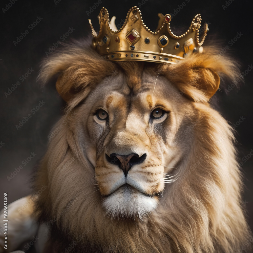 Lion, Lion with king crown, lion king, lion king, real lion, royal lion ...