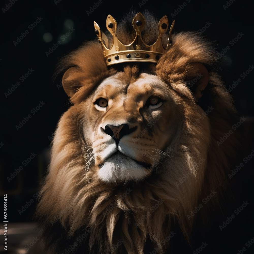 Lion, Lion with king crown, lion king, lion king, real lion, royal lion ...