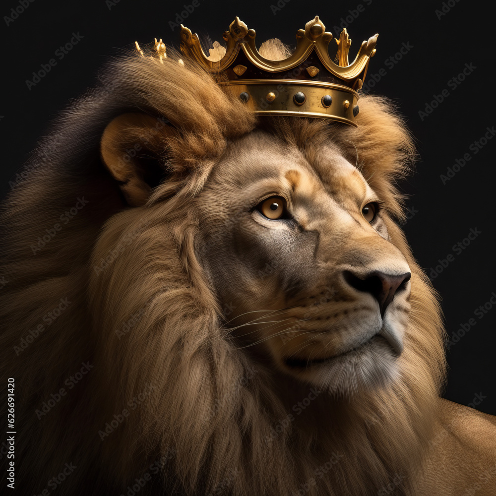 Lion, Lion with king crown, lion king, lion king, real lion, royal lion ...