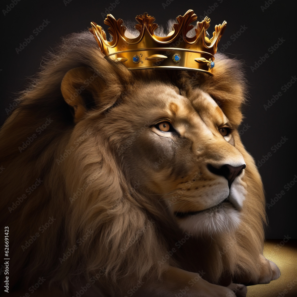 Lion, Lion with king crown, lion king, lion king, real lion, royal lion ...
