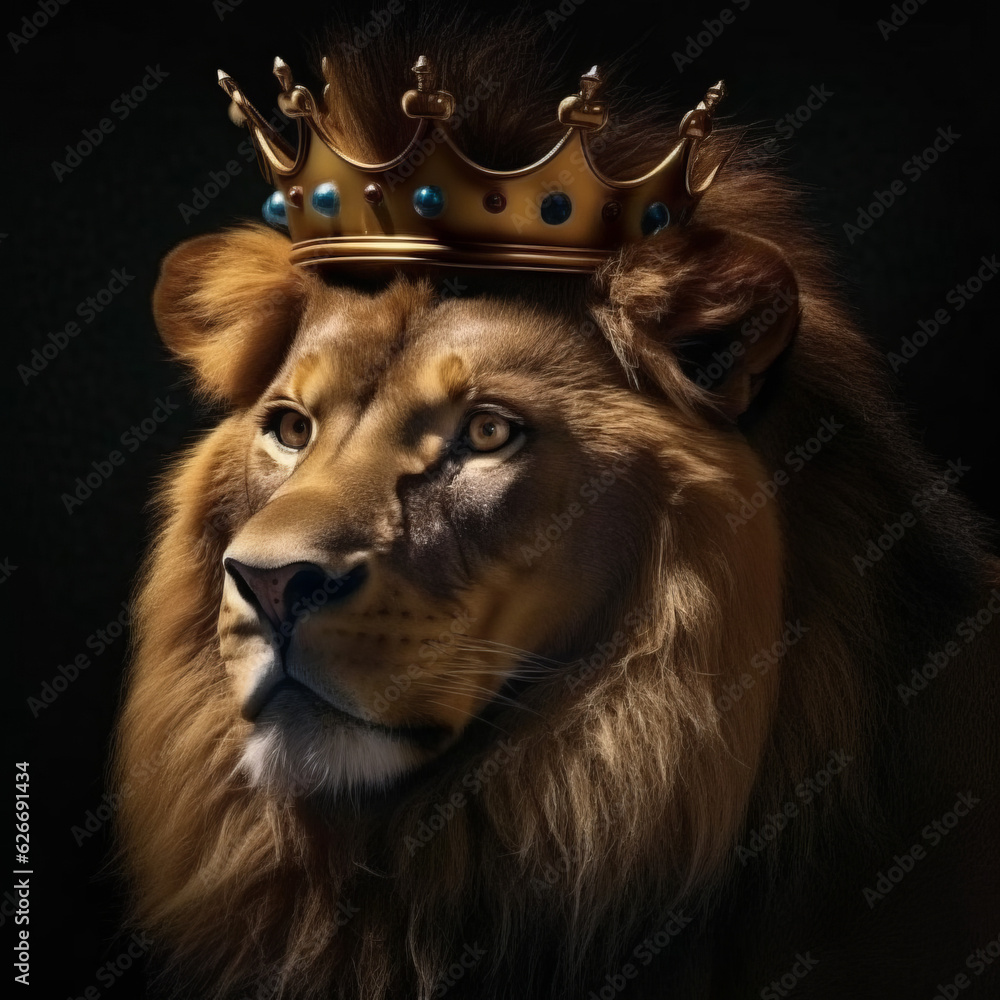 Lion, Lion with king crown, lion king, lion king, real lion, royal lion ...