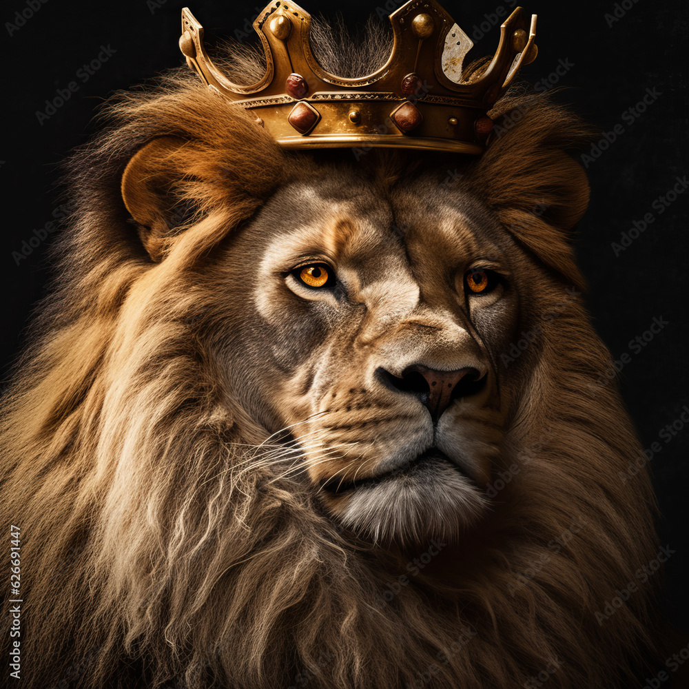 Lion, Lion with king crown, lion king, lion king, real lion, royal lion ...
