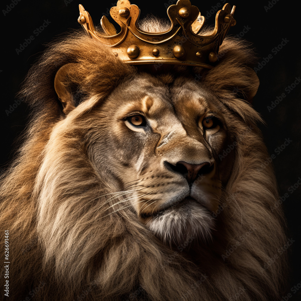 Lion, Lion with king crown, lion king, lion king, real lion, royal lion ...