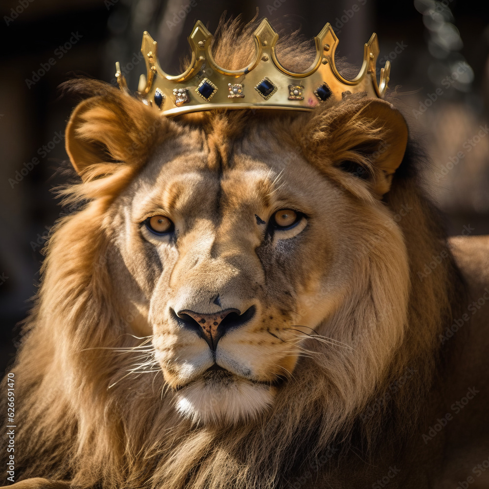 Lion, Lion with king crown, lion king, lion king, real lion, royal lion ...