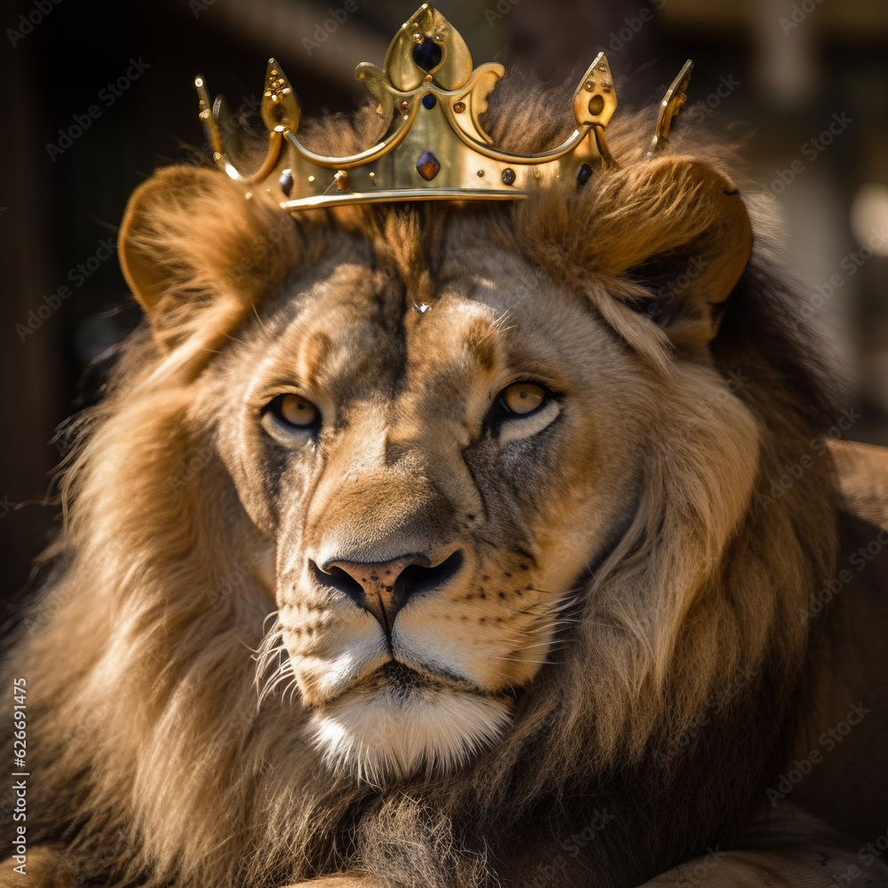 Lion, Lion with king crown, lion king, lion king, real lion, royal lion ...