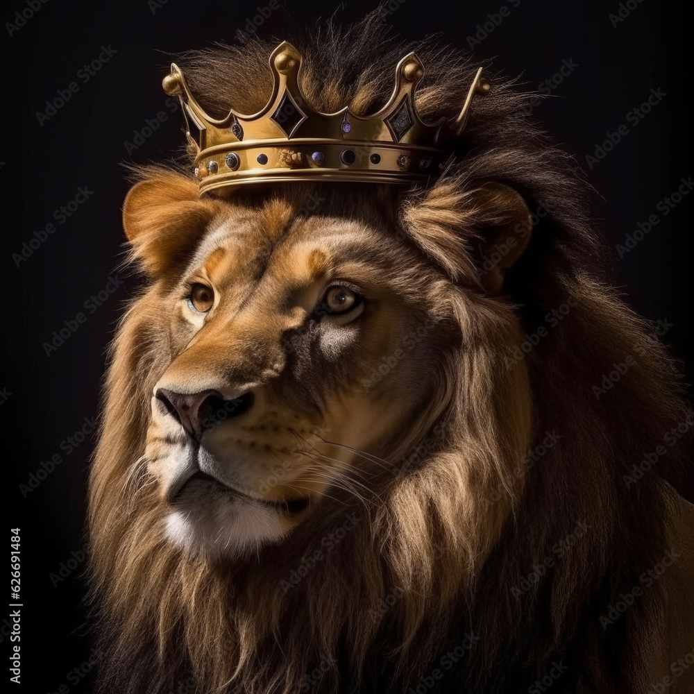 Lion, Lion with king crown, lion king, lion king, real lion, royal lion ...