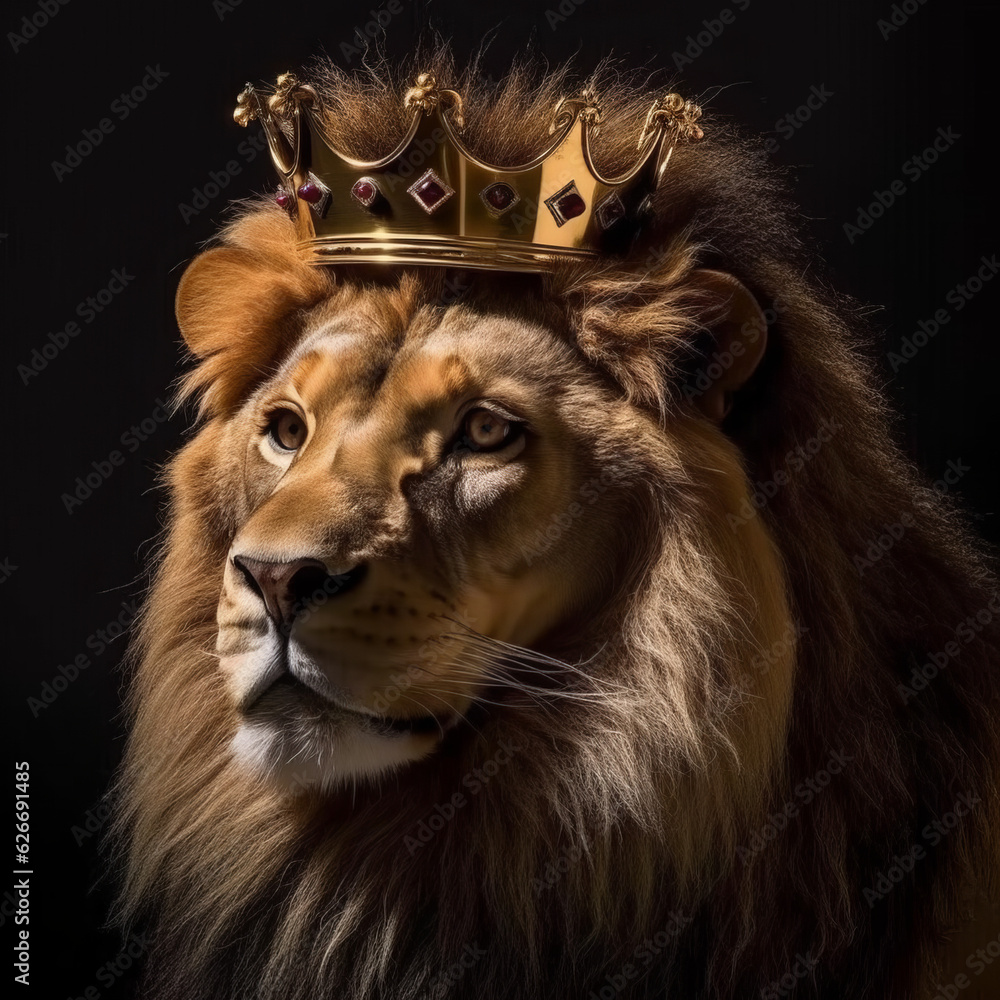 Lion, Lion with king crown, lion king, lion king, real lion, royal lion ...