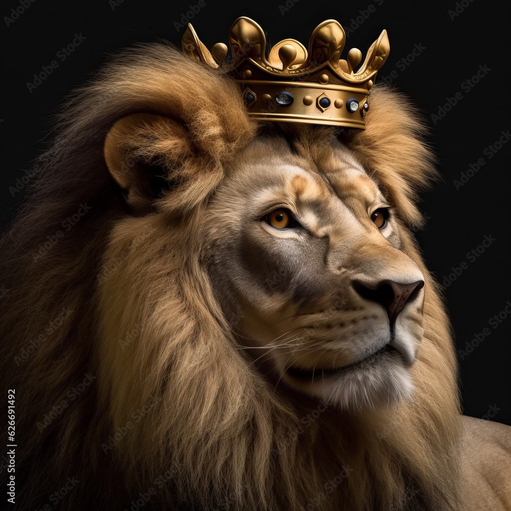 Lion, Lion with king crown, lion king, lion king, real lion, royal lion ...