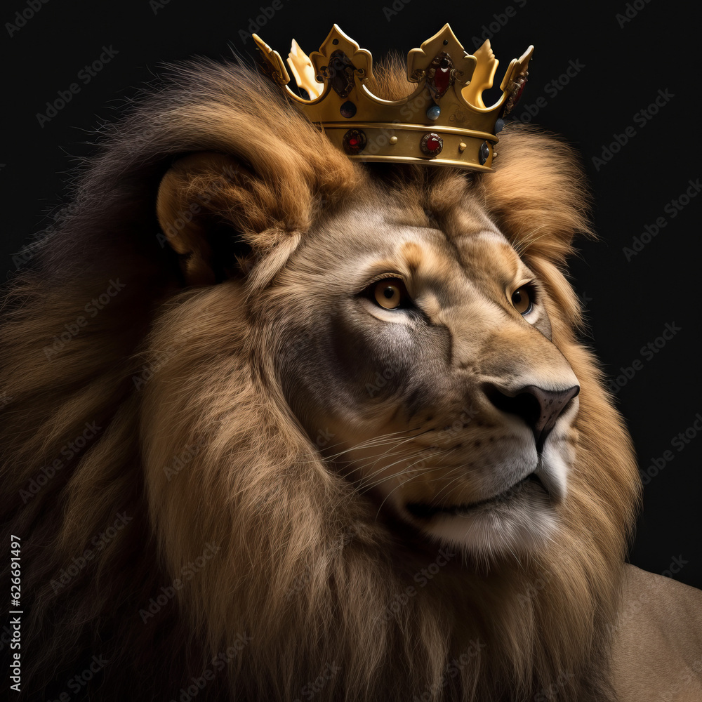 Lion, Lion with king crown, lion king, lion king, real lion, royal lion ...